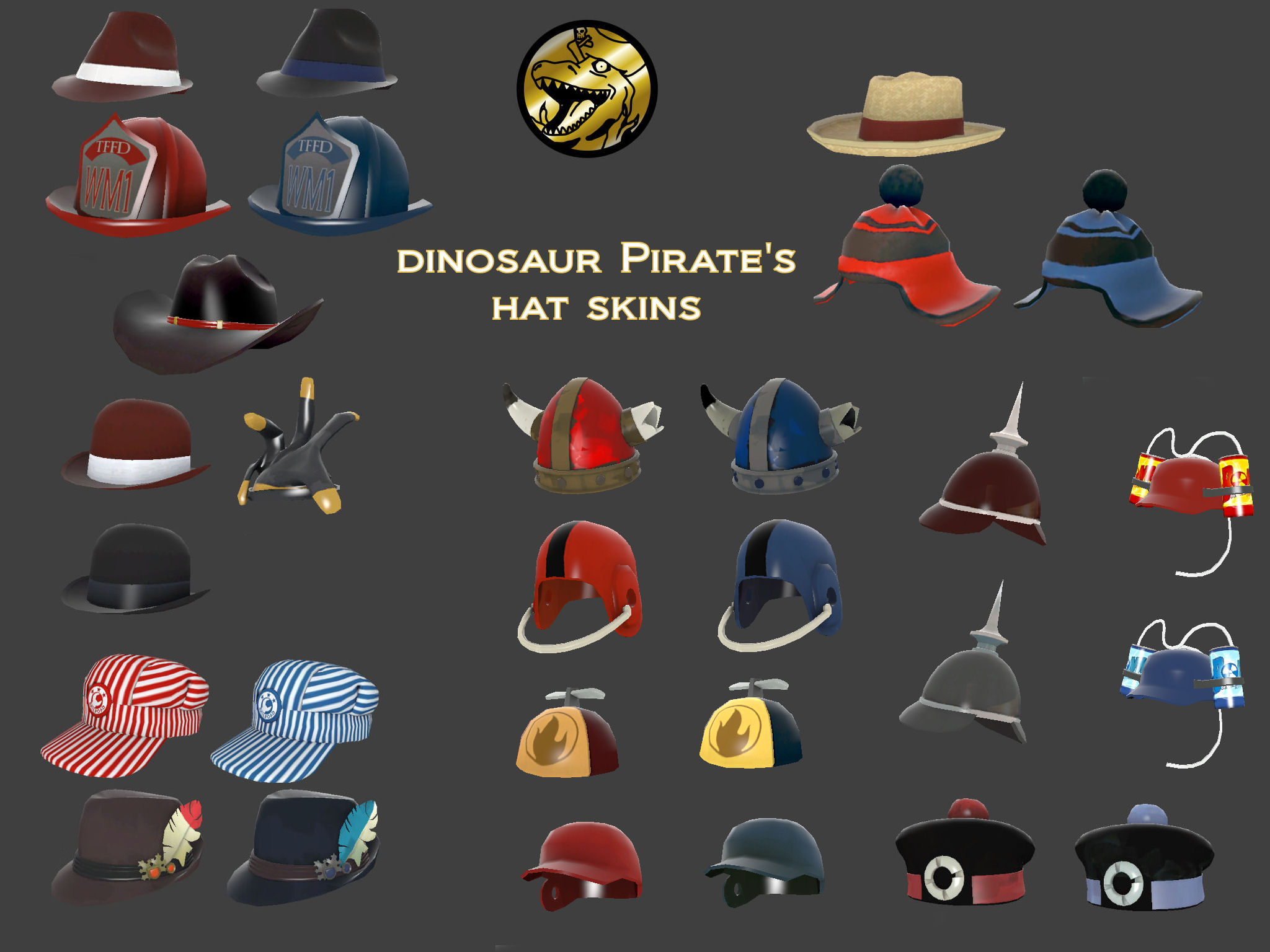 Dinosaur Pirate's Hat Skins Mod for Team Fortress 2 | TF2 Mods