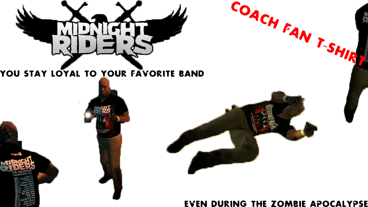 Midnight Riders Fan T-Shirt Coach Mod for Left 4 Dead 2 | L4D2 Mods