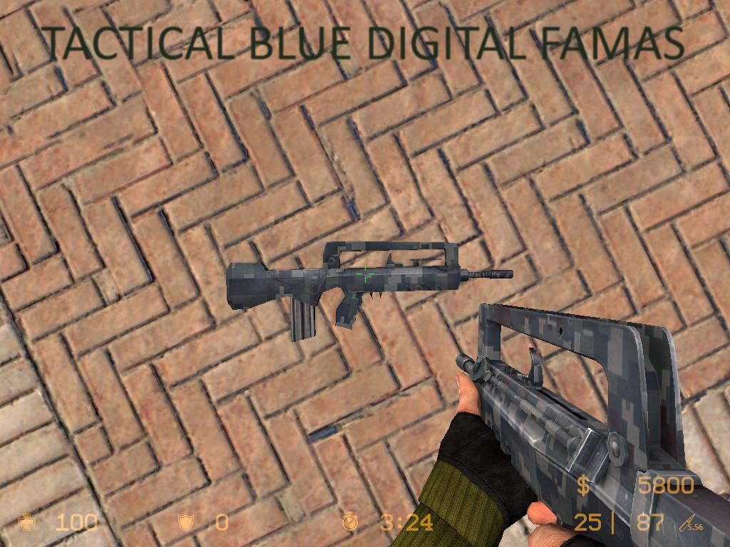 Tactical Blue digital FAMAS Mod for Counter-Strike: Source | CS:S Mods