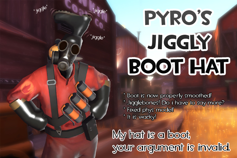 Jiggly pyro's boot hat [Team Fortress 2] [Mods]