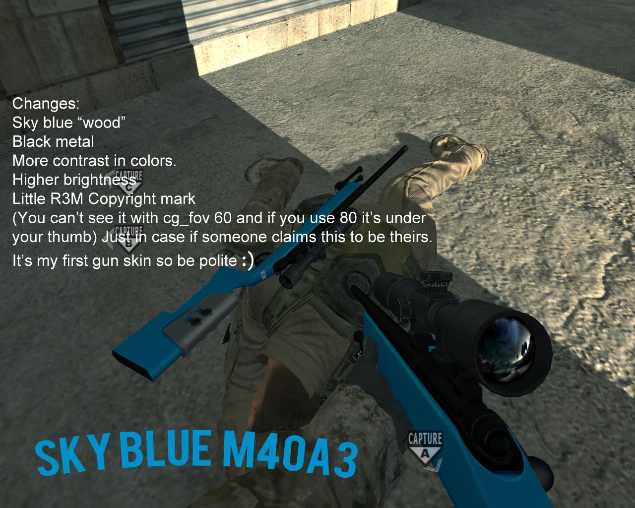 Sky Blue M40A3 Mod for Call of Duty 4: Modern Warfare | CoD4 Mods