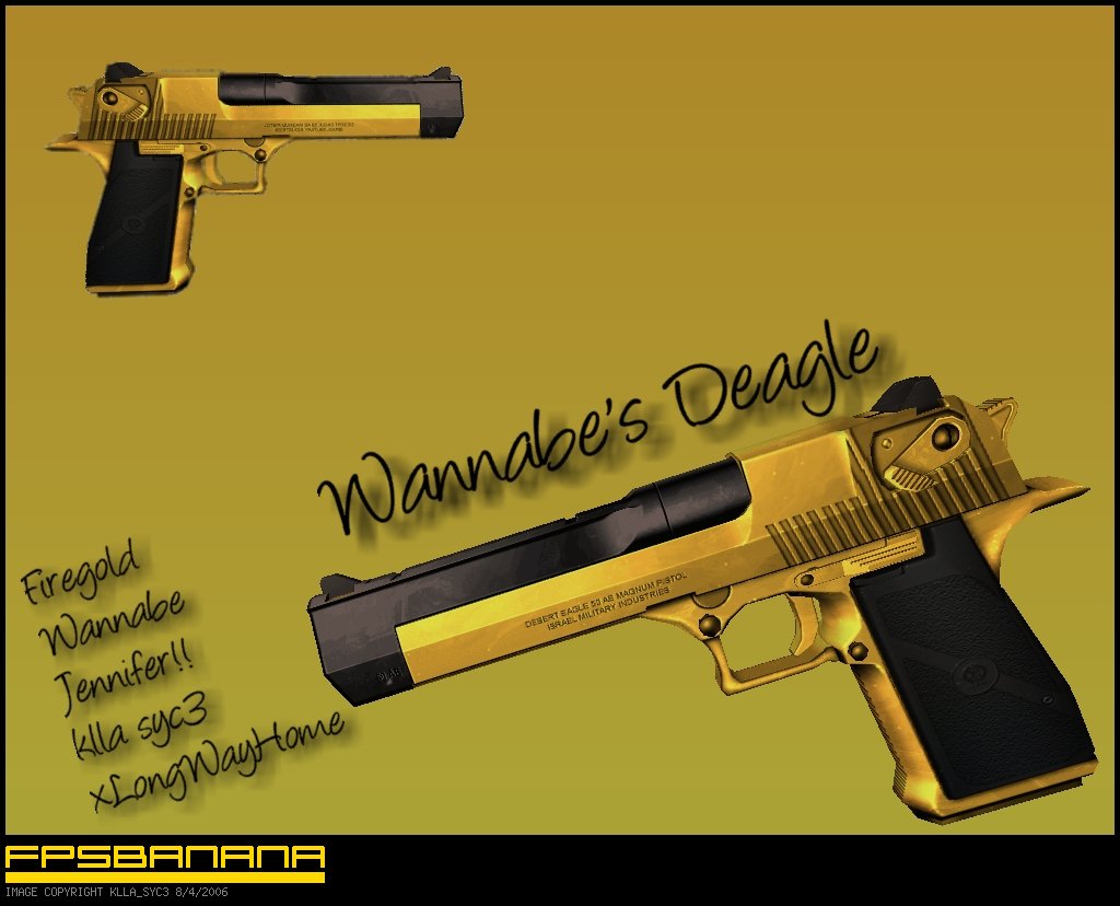 Two-tone Wannabe's Deagle Black & Gold Mod for Counter-Strike ...