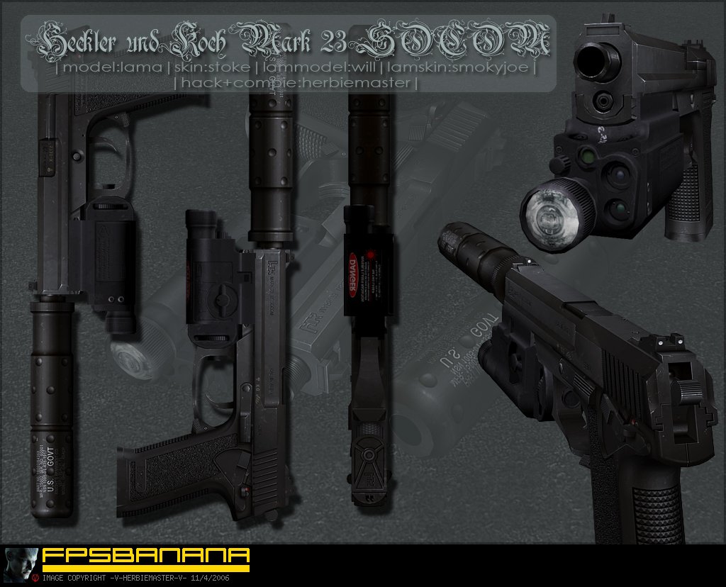 H&K Mark23 SOCOM W/ Insight LAM450 Mod for Counter-Strike: Source | CS ...