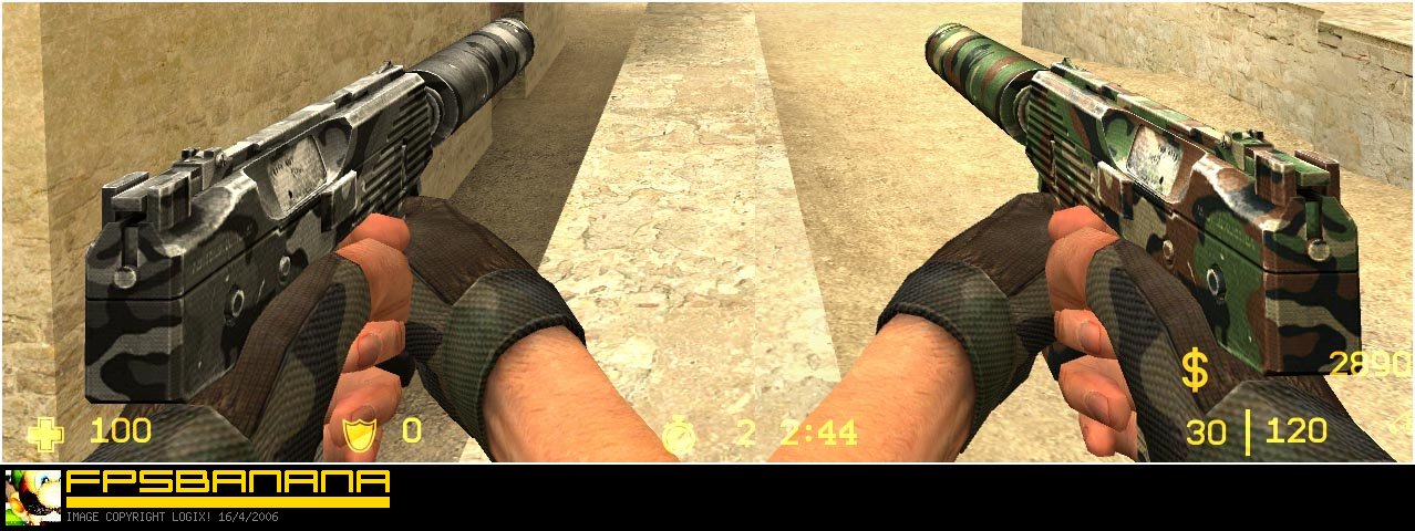 Grey - Woodland Camo TMP Mod for Counter-Strike: Source | CS:S Mods