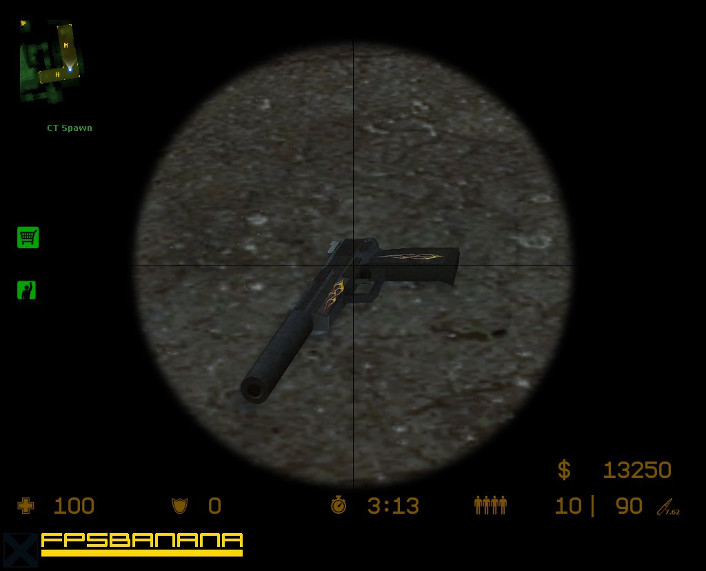 Black USP With Flames [Counter-Strike: Source] [Mods]
