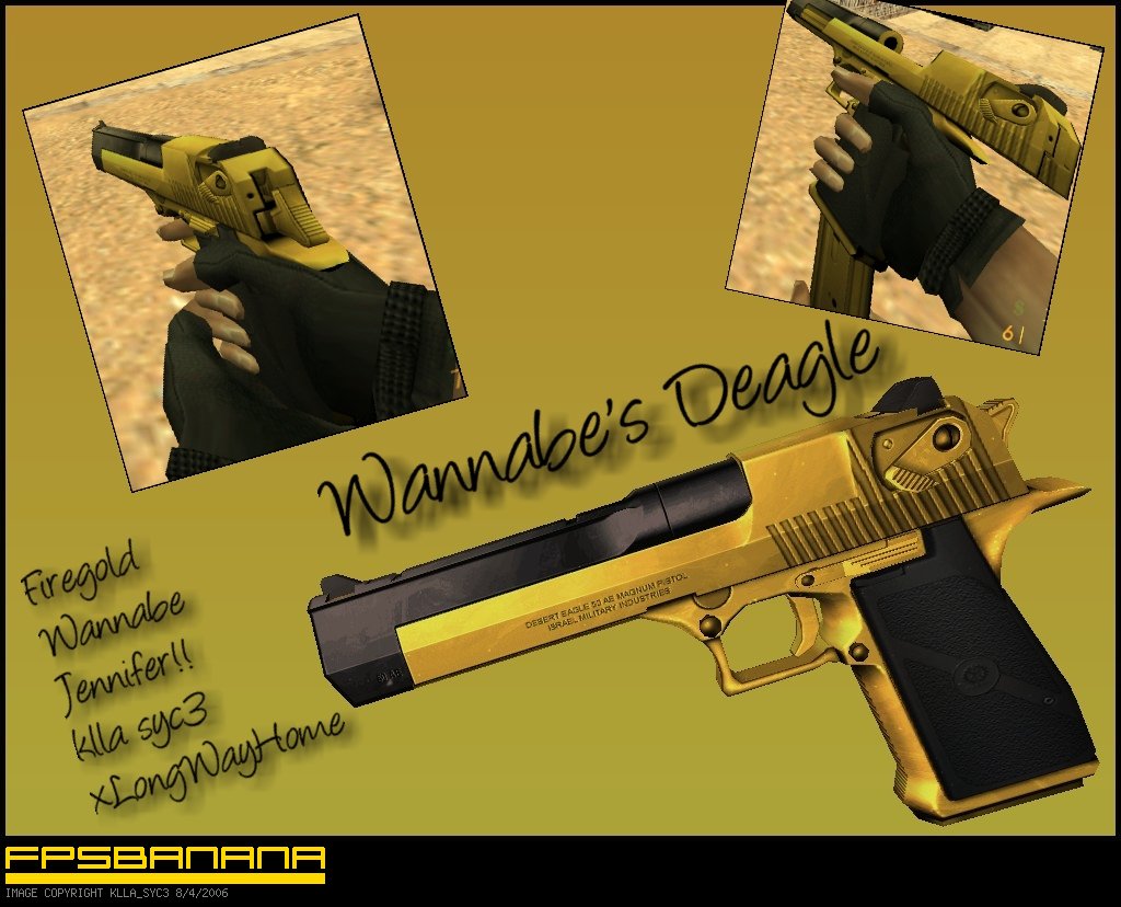 Two-tone Wannabe's Deagle Black & Gold Mod for Counter-Strike ...