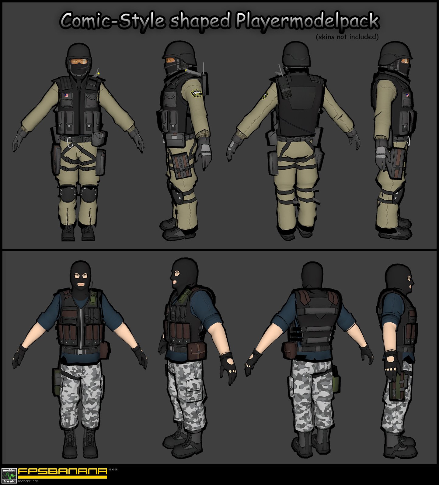 Comic-Style Shaped Playermodels Mod for Counter-Strike: Source | CS:S Mods