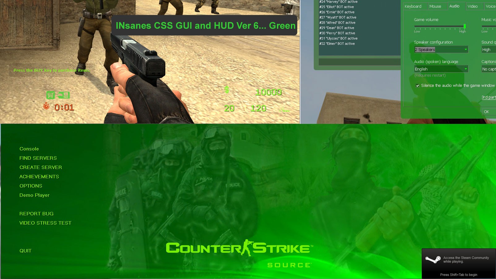 INsanes CSS GUI+HUD V7 Updated Mod for Counter-Strike: Source | CS:S Mods