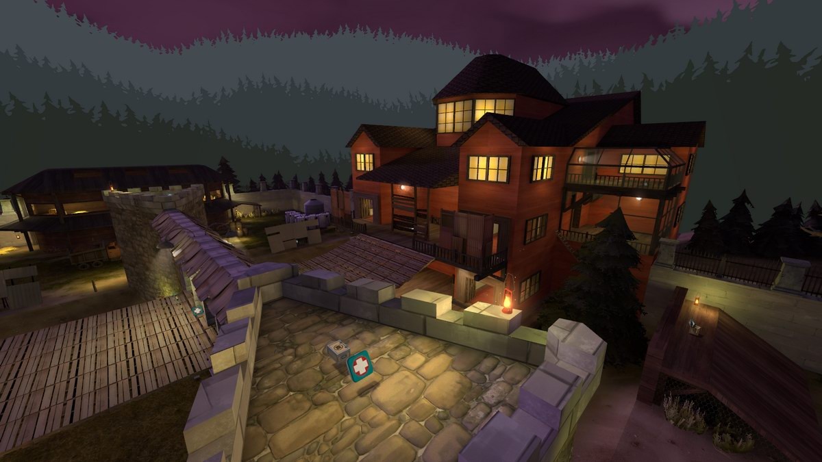 Twisted Courtyard (night) Mod for Team Fortress 2 | TF2 Mods