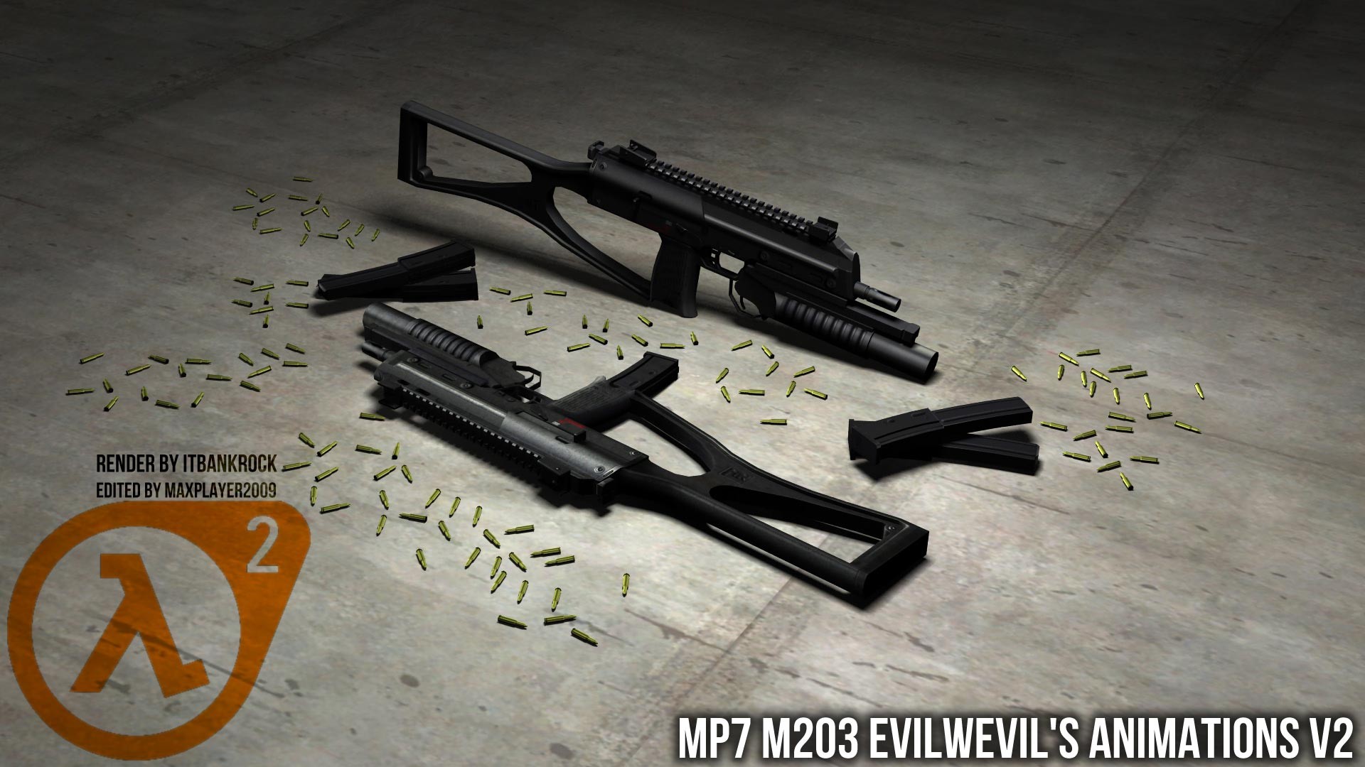 MP7 M203 EVILWEVIL's Animations V3 Mod for Half-Life 2 | HL2 Mods