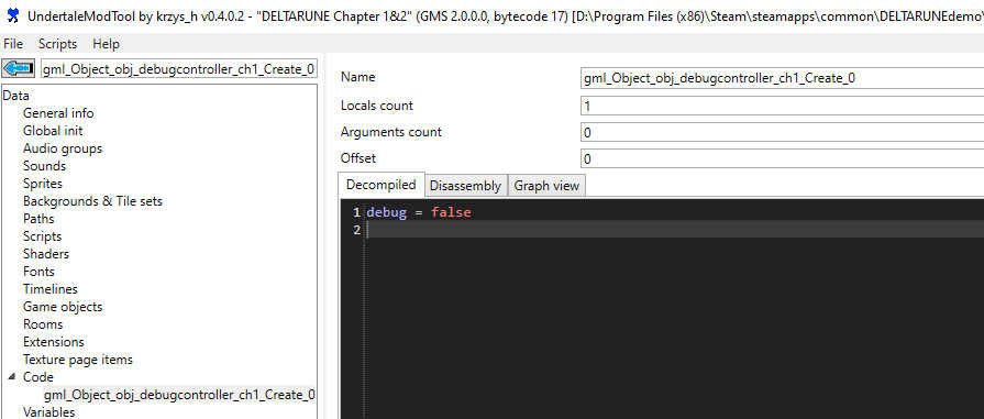 How to enable debug [Deltarune] [Questions]