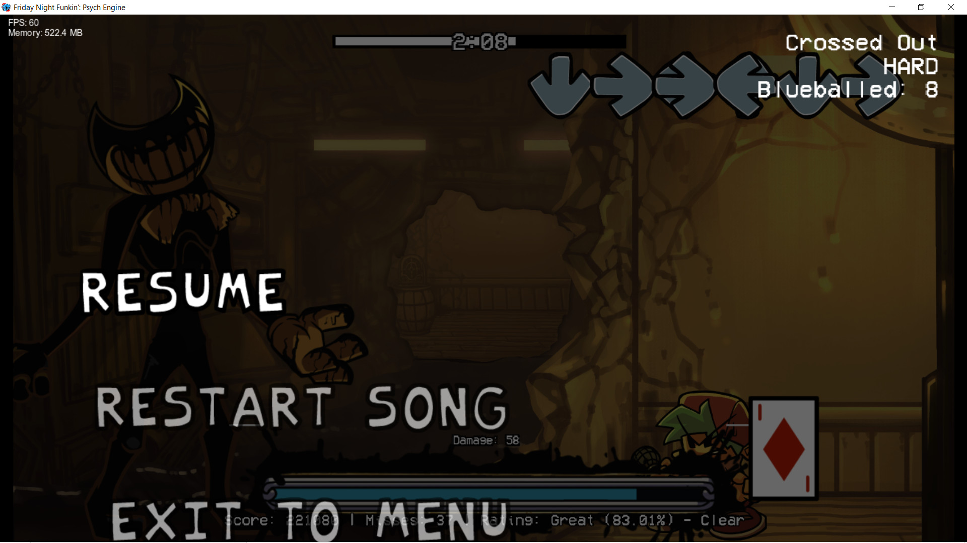 Crossed Out 6-8K Rechart! (Less Lags!) [Friday Night Funkin'] [Mods]