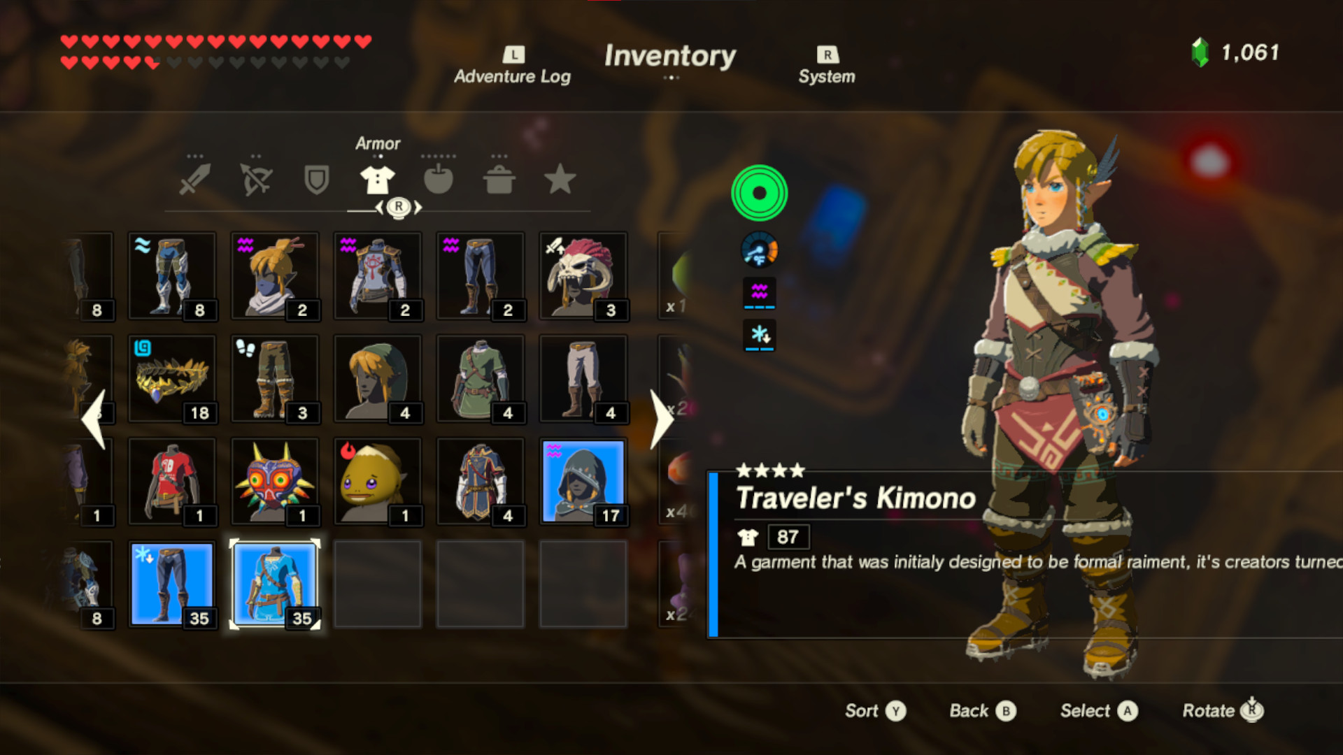 Why is my armor Invisible? Question for The Legend of Zelda: Breath of ...