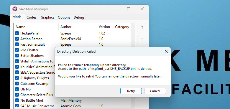SA2 One-Click Installer Not Working [Sonic Adventure 2] [Questions]