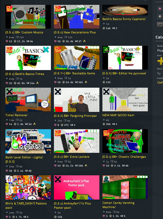 Why do so many Plus mods keep popping up? Question for Baldi's Basics ...