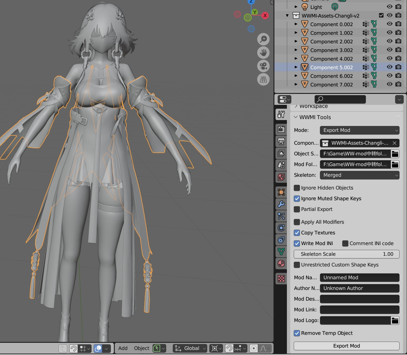 Changli base model exported with wrong sleeves Question for Wuthering Waves | WuWa Questions