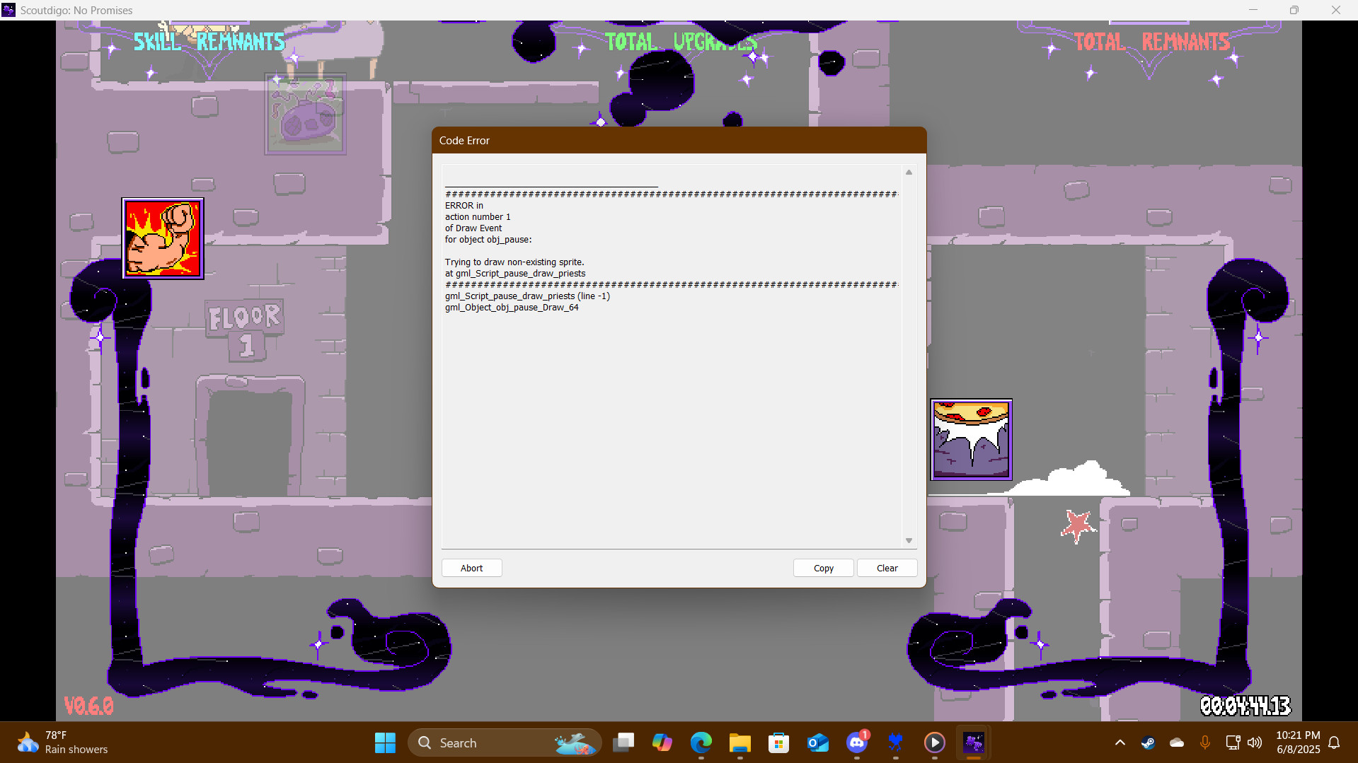 No promises obj_puase crash Question for Pizza Tower | PT Questions