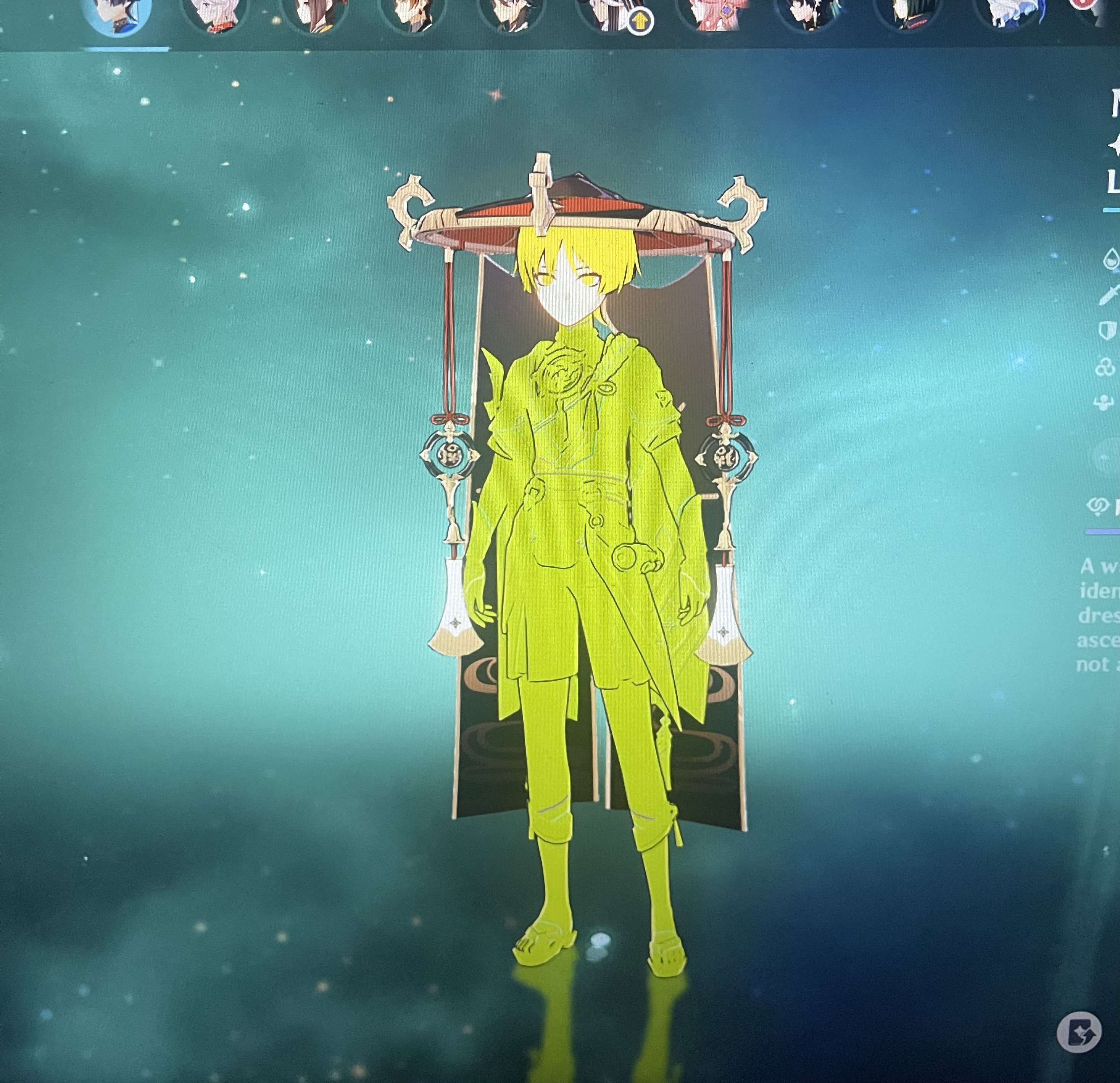 Green/yellow character bug Question for Genshin Impact | GI Questions