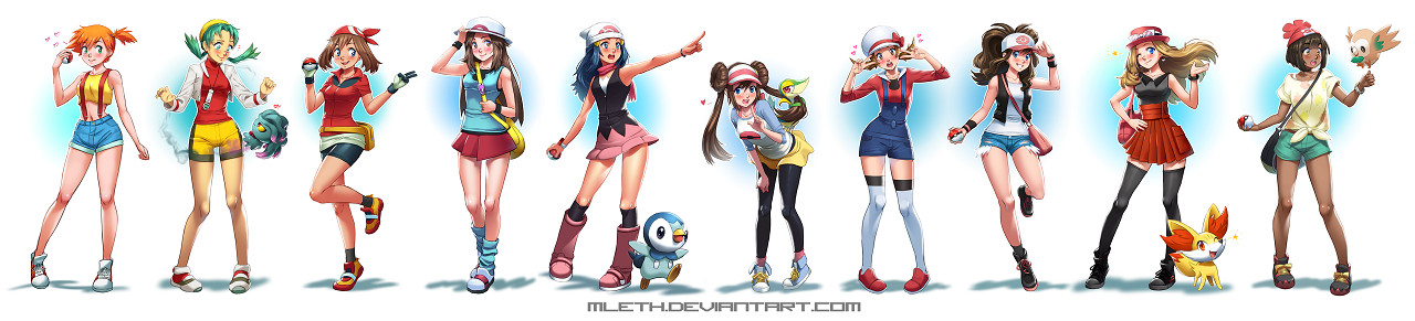 Pokégirls outfits for Female Protagonist Request for Pokemon Sword ...