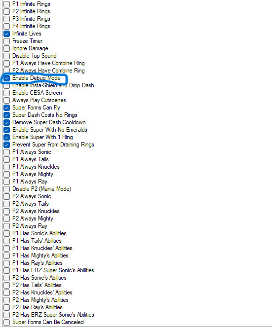 Debug Mode Code Request for Sonic Origins | SO Requests
