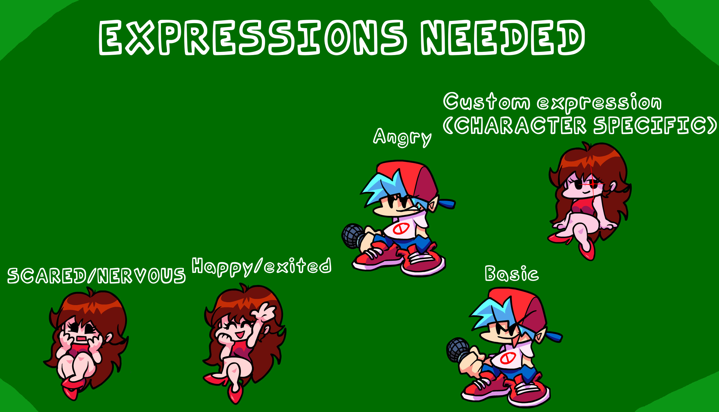 dialogue portraits for main game characters [Friday Night Funkin ...