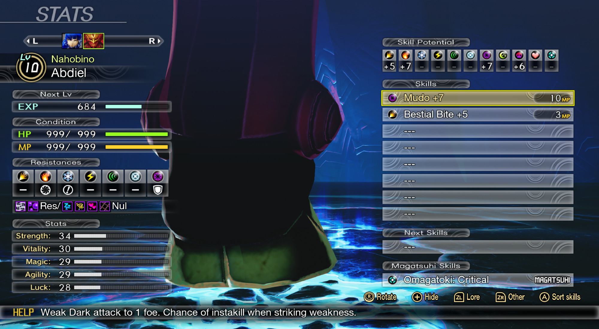 make nahobino abdiels model smaller so she can be used in battle lul ...