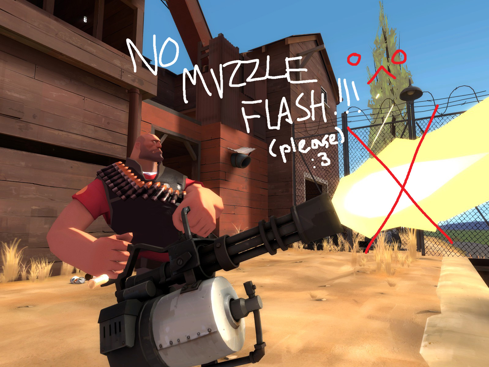 Remove Minigun Muzzle Flash Request for Team Fortress 2 | TF2 Requests