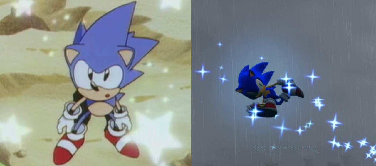 Yellow Sonic CD star effects over Frontiers Blue Trick Sparkles Request ...