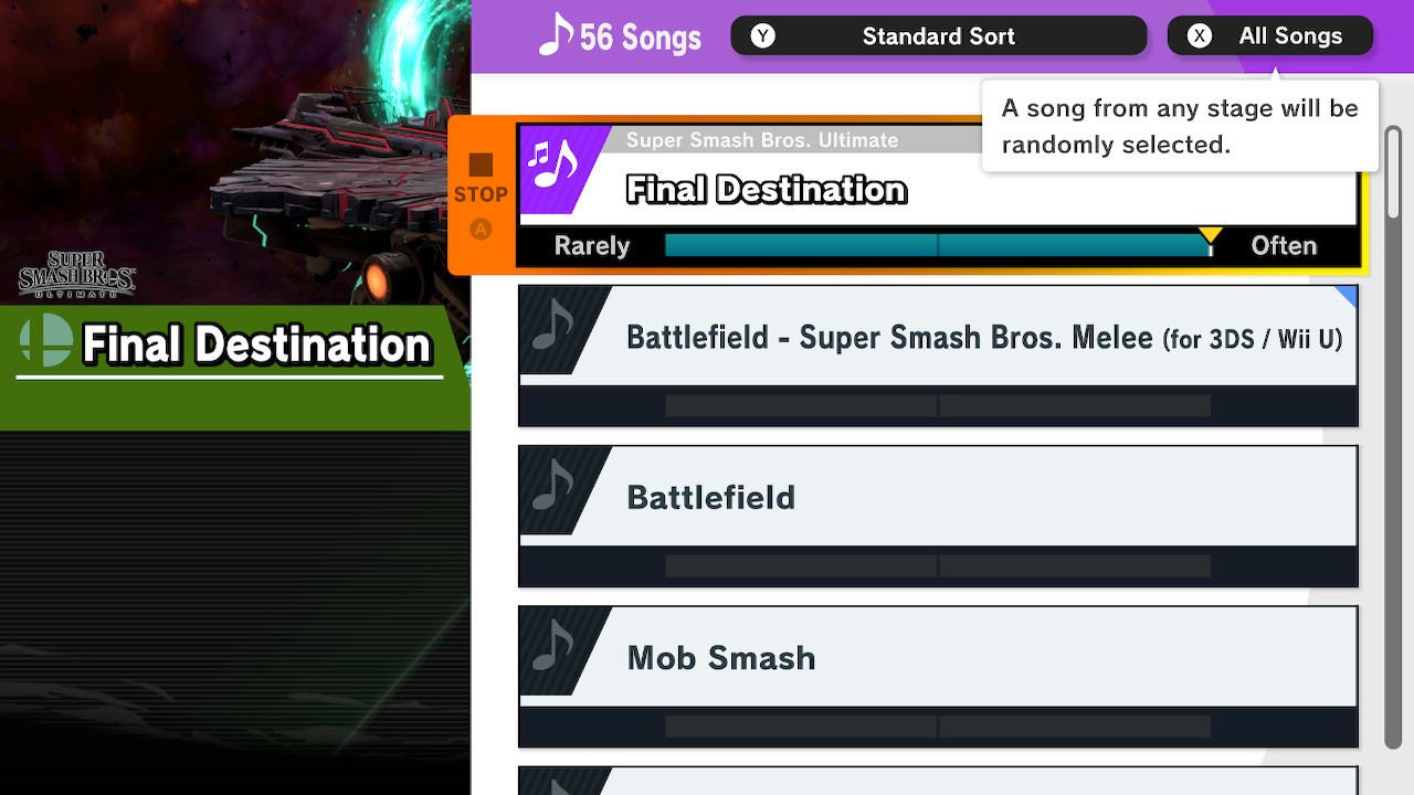 My Music/All Songs Toggle for All Stages Request for Super Smash Bros ...
