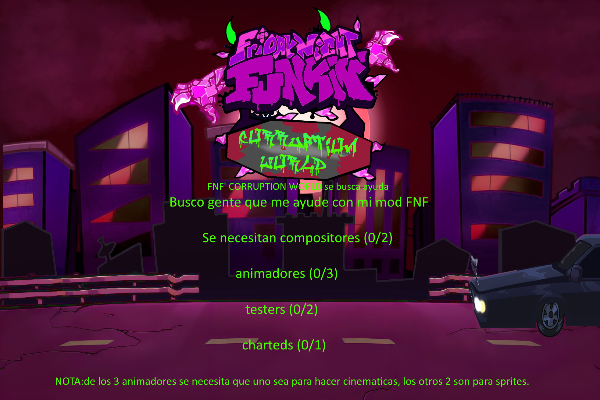 FNF' CORRUPTION WORLD HELP WANTED Request for Friday Night Funkin ...