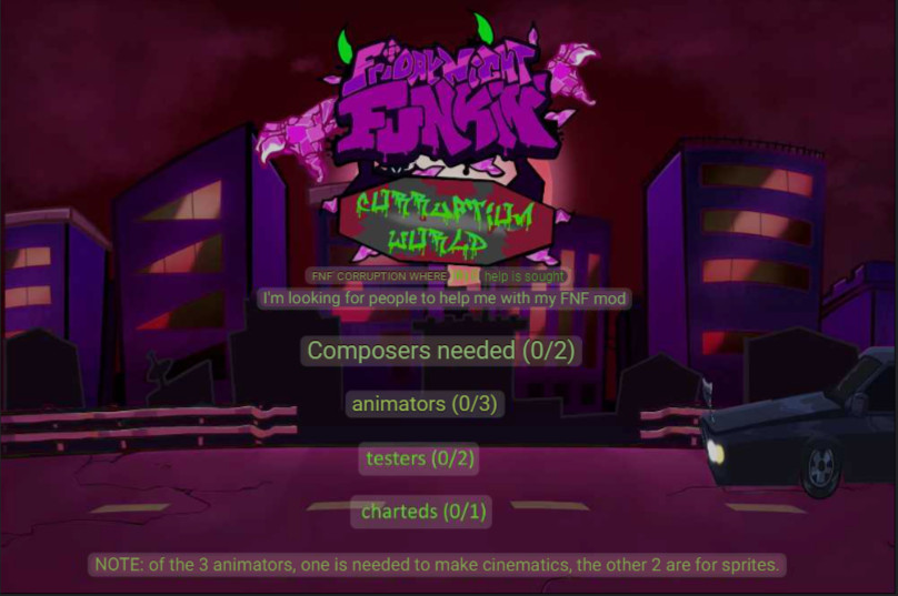 FNF' CORRUPTION WORLD HELP WANTED Request for Friday Night Funkin ...