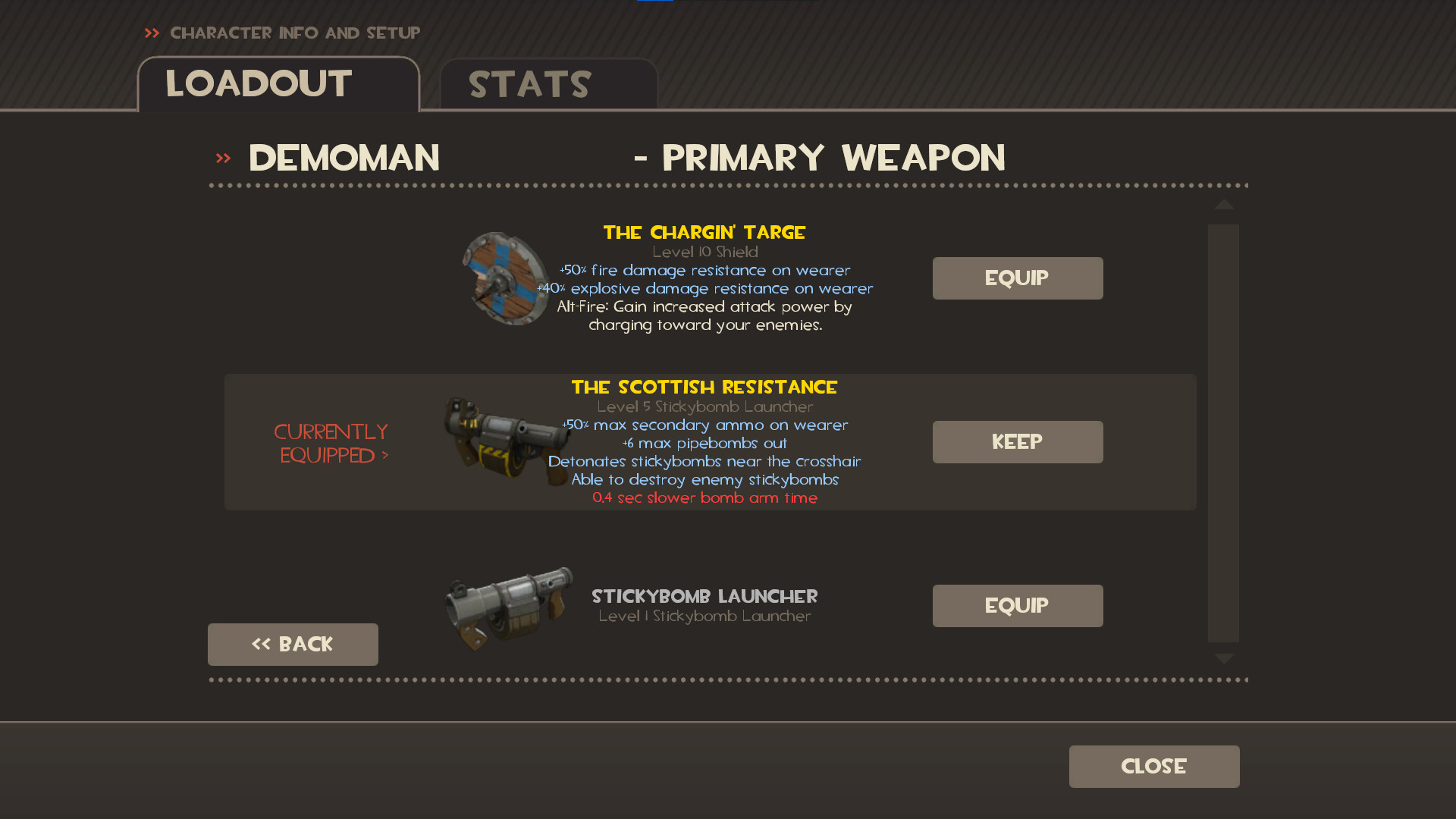 Port or recreate the old item selection menu Request for Team Fortress ...