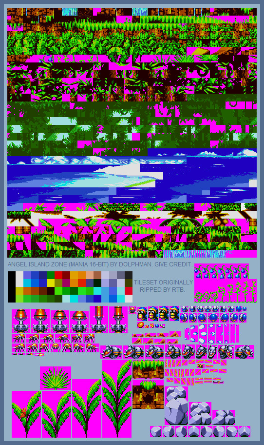 Sonic Mania 16-Bit Angel Island Zone Tileset Request for Sonic 3 A.I.R ...