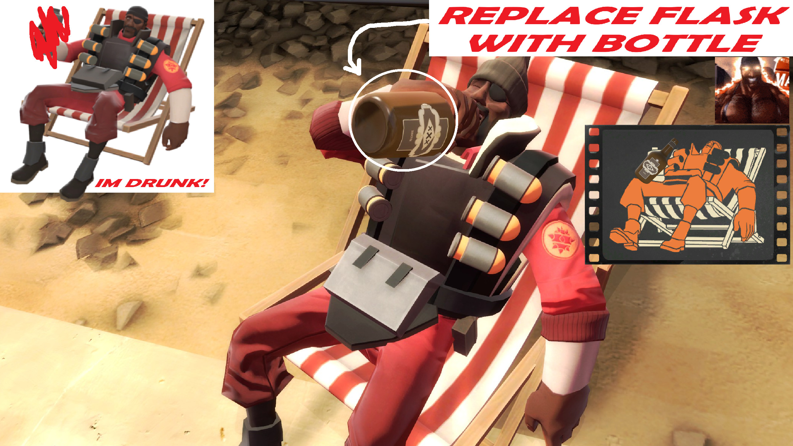 Replace Flask with Stock Bottle Request for Team Fortress 2 | TF2 Requests