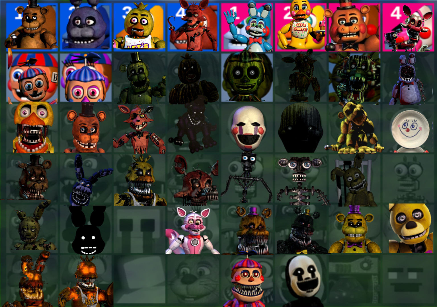 fnaf 1-UCN models Request for Five Nights at Freddy's World | FNaF ...
