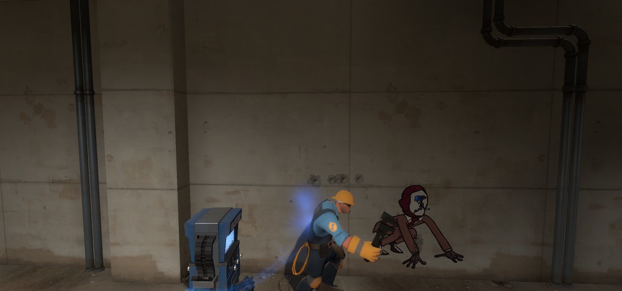 That sentry is a spy! BLU+RED Spray for Team Fortress 2 | TF2 Sprays