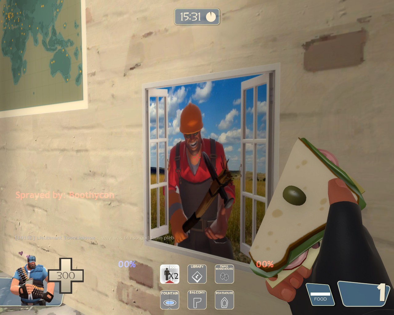 Engineer peeking through the window [Team Fortress 2] [Sprays]