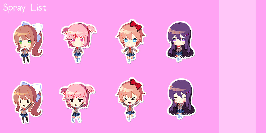 Doki Doki Literature Club Spray Pack! Spray for Team Fortress 2 | TF2 ...