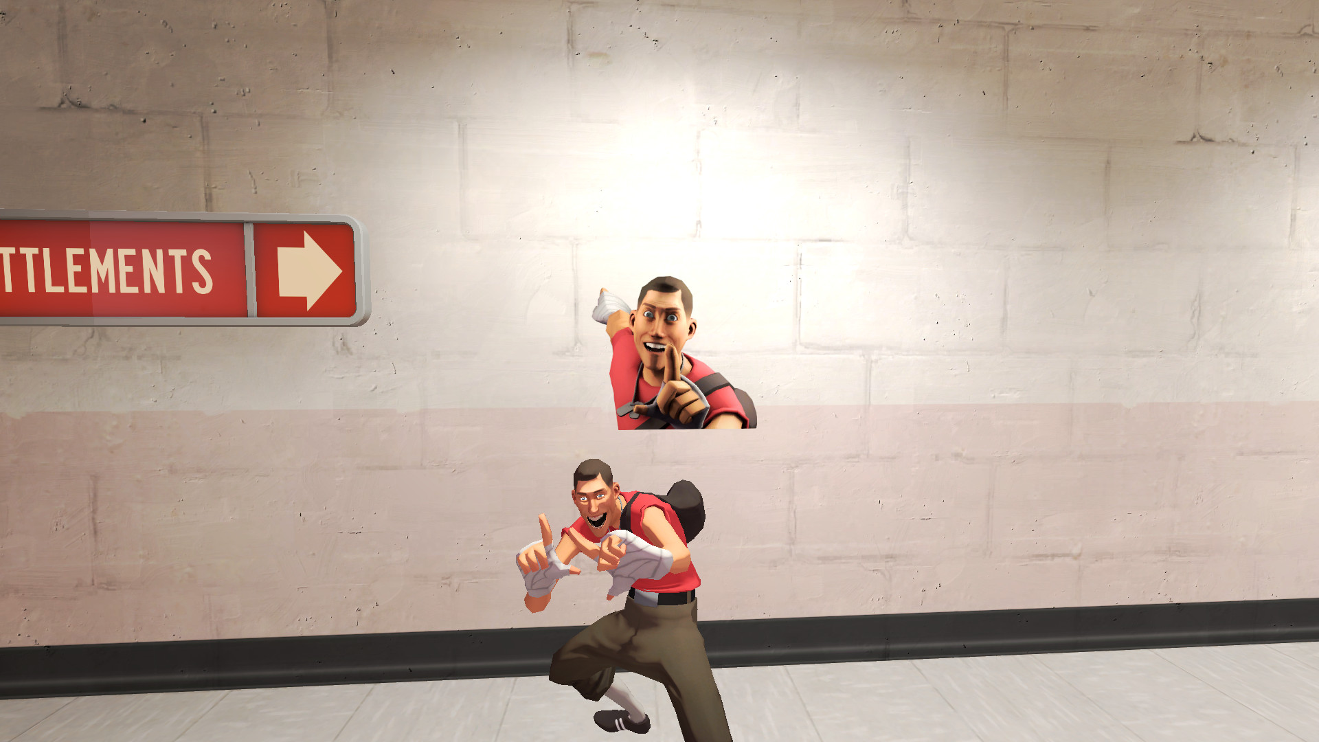 Mr. Scout points at something Spray for Team Fortress 2 | TF2 Sprays