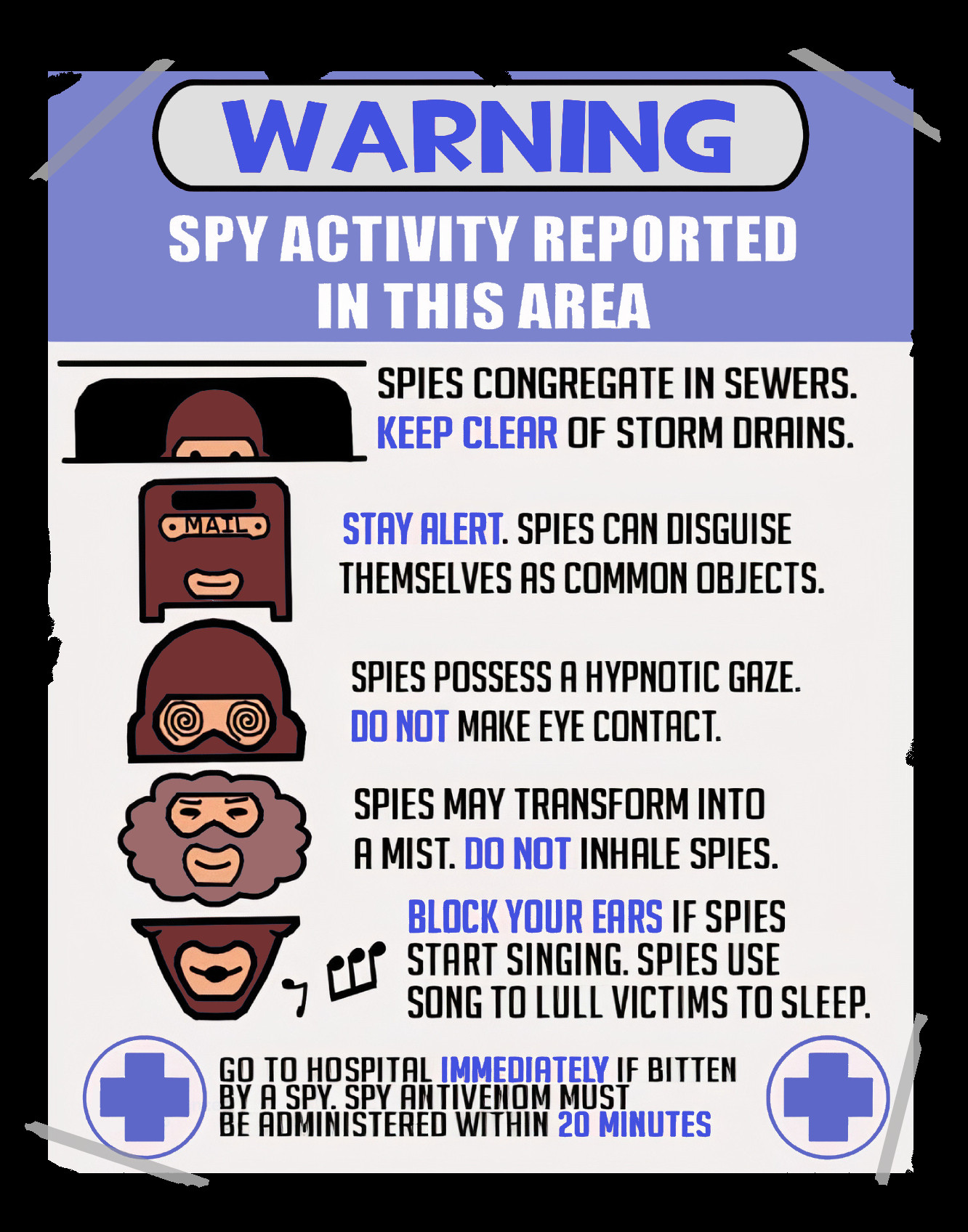 Spy Warning Sprays Spray for Team Fortress 2 | TF2 Sprays