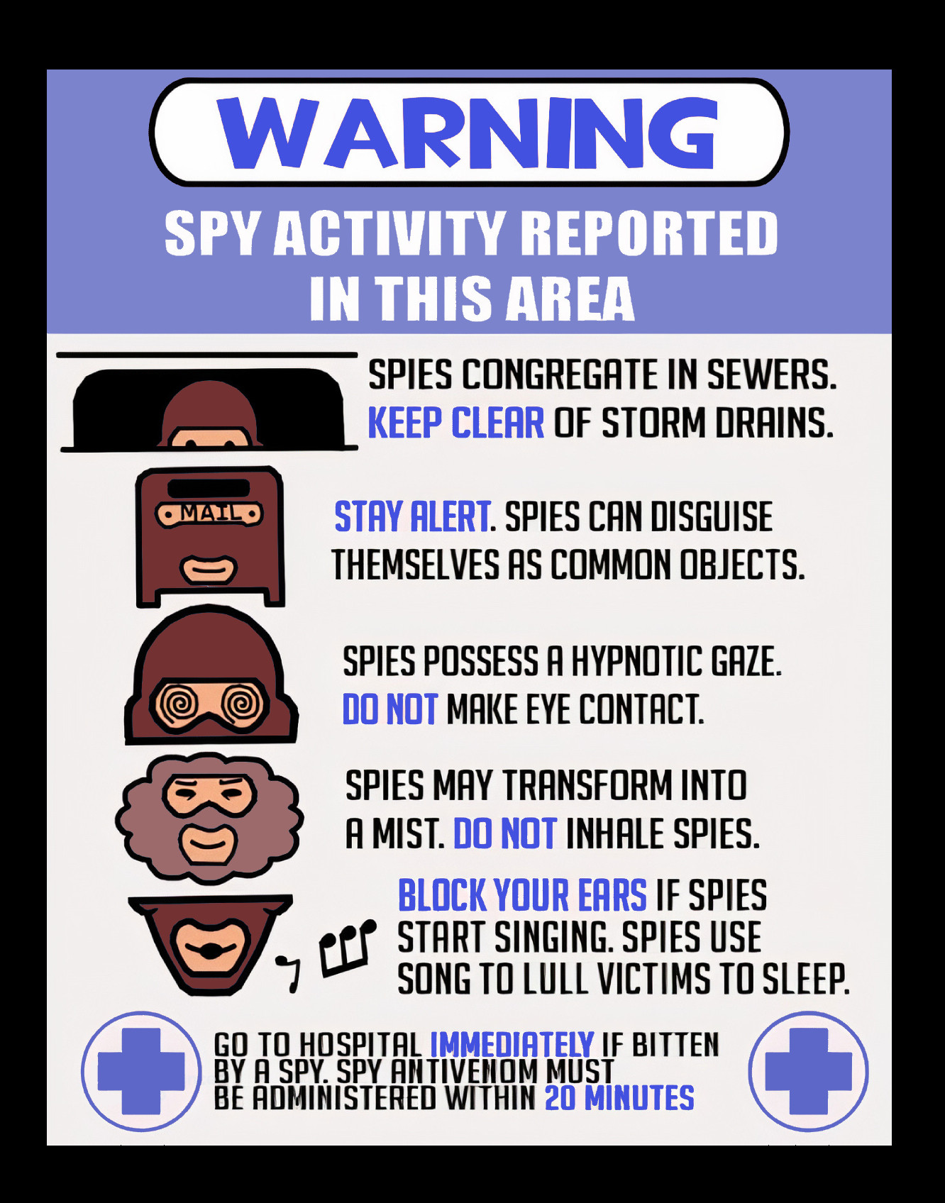 Spy Warning Sprays Spray for Team Fortress 2 | TF2 Sprays