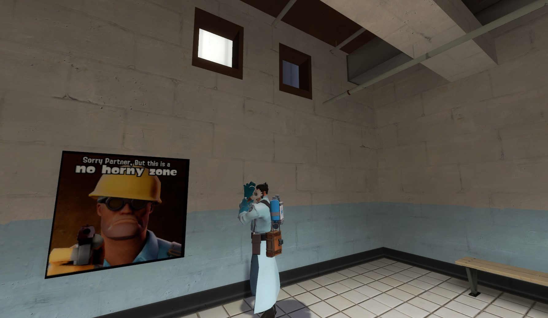 Engineer's No Horny Zone Spray for Team Fortress 2 | TF2 Sprays