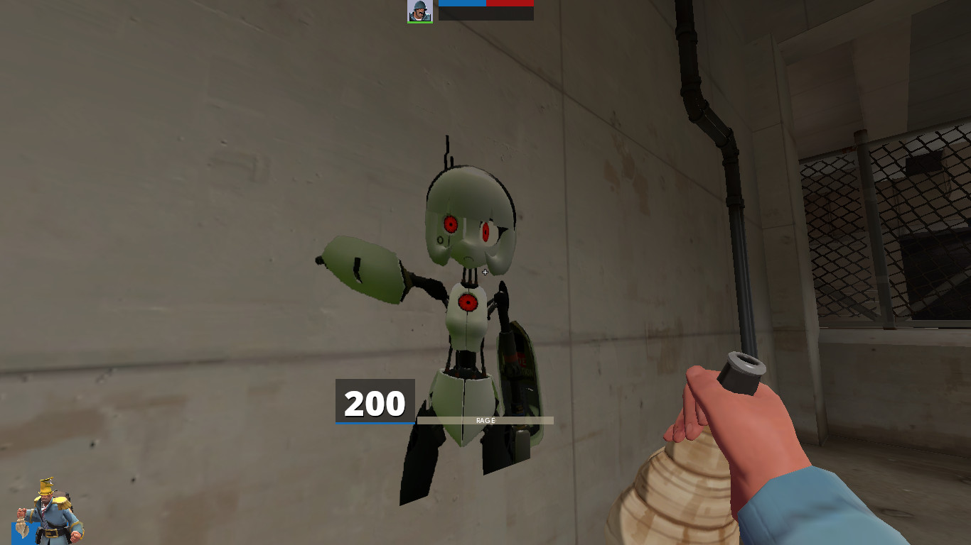 Turret Gal is pointing at something! Spray for Team Fortress 2 | TF2 Sprays