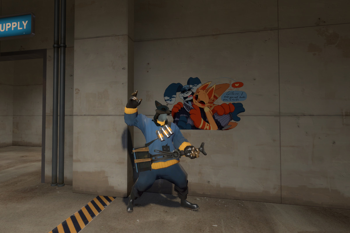 Catfeine bites Dogpressed Spray for Team Fortress 2 | TF2 Sprays