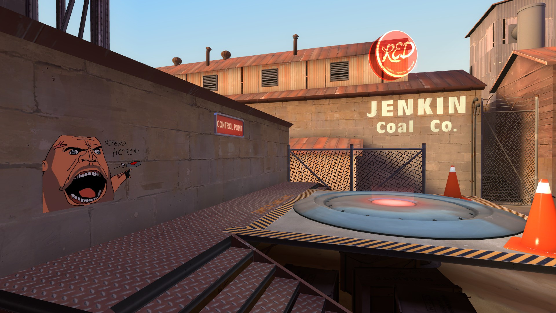 DEFEND HERE!!!! Spray for Team Fortress 2 | TF2 Sprays