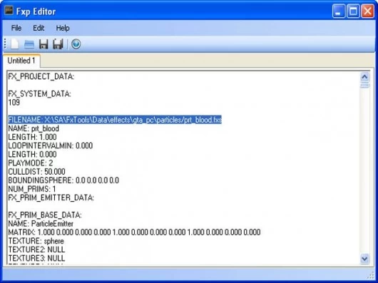 FXP Editor v1.0 [Grand Theft Auto: San Andreas] [Modding Tools]