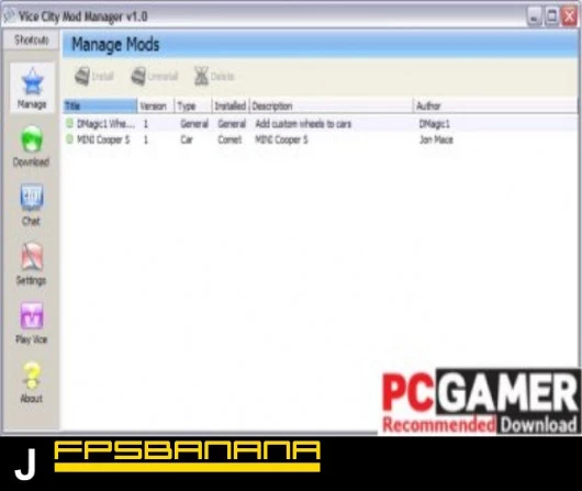 Mod Manager Modding Tool for Grand Theft Auto: Vice City | GTA:VC ...