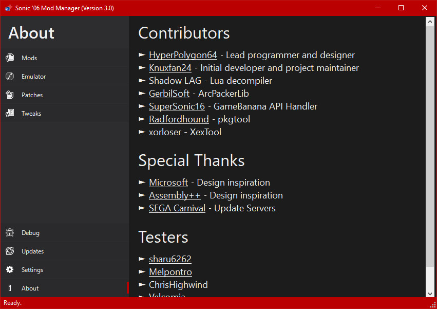 Sonic '06 Mod Manager [Sonic the Hedgehog (2006)] [Modding Tools]