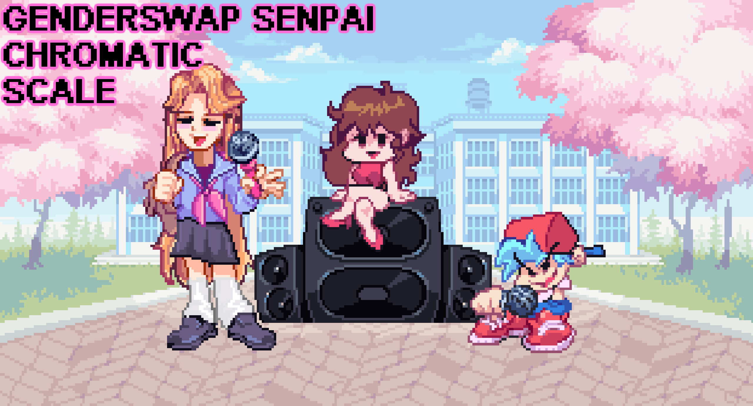 Genderswap Senpai Chromatic Scale [Friday Night Funkin'] [Modding Tools]