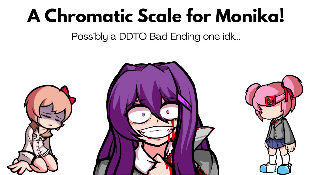 DDTO Glitched Monika (Glitchika) Chromatic Scale Modding Tool for Friday Night Funkin' | FNF ...